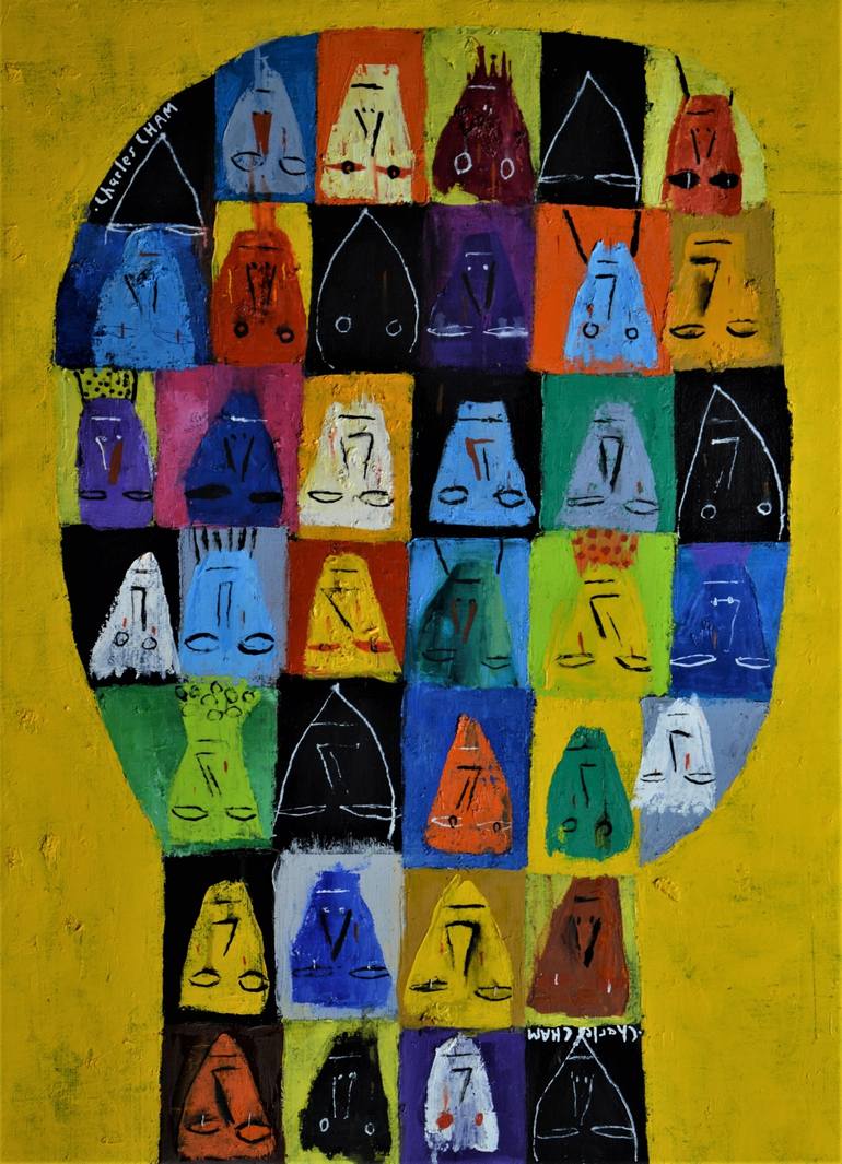 #2582 THE YELLOW HEAD Painting by Charles CHAM | Saatchi Art