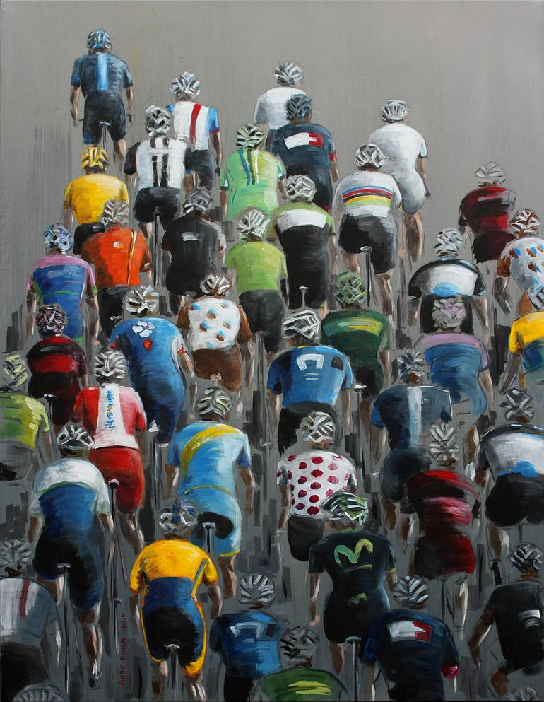 Peloton Painting by Andy Farr | Saatchi Art