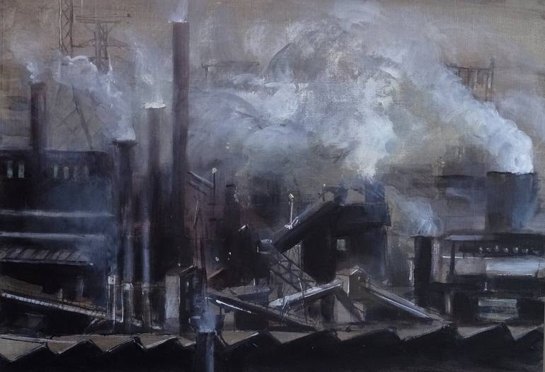The Factory Painting by PASCAL FESSLER | Saatchi Art