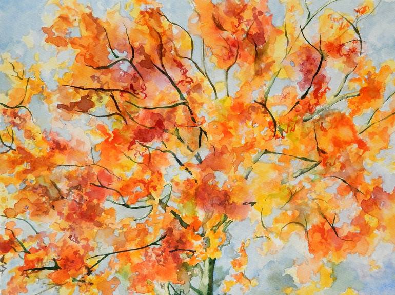 Autumn tree Painting by Richard Freer | Saatchi Art