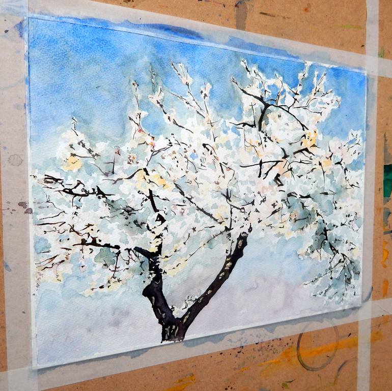 White blossom Painting by Richard Freer | Saatchi Art
