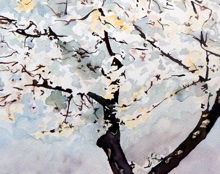 White blossom Painting by Richard Freer | Saatchi Art