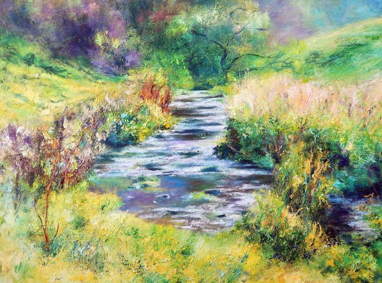 Freshwater stream Painting by Richard Freer | Saatchi Art