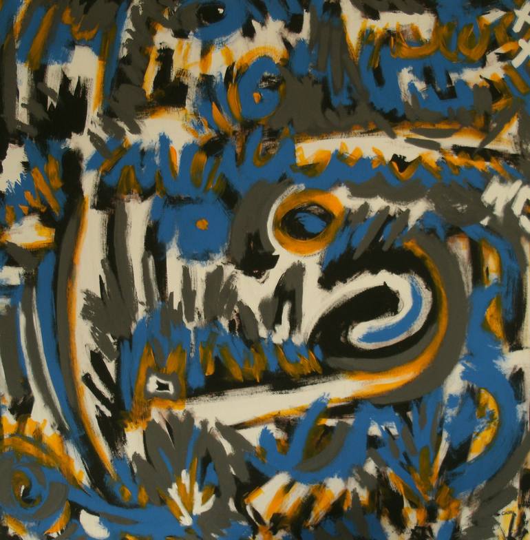 Self Portrait In Blue Painting by Jeff Case | Saatchi Art