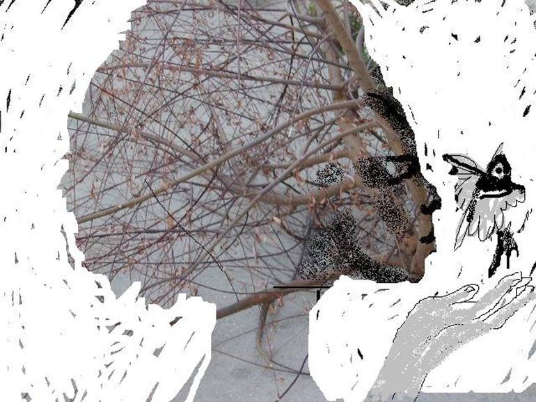 bird falling from woman tree Painting by Abraham Leon | Saatchi Art