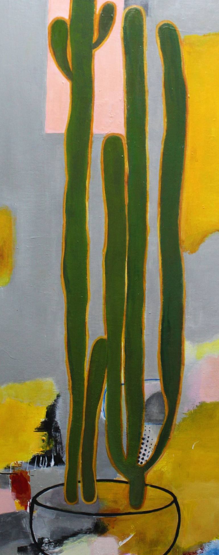Cactus in a Pot Painting by Haydee Torres | Saatchi Art