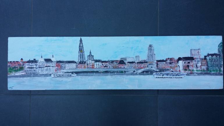 Gezicht op Antwerpen Painting by Els Driesen | Saatchi Art