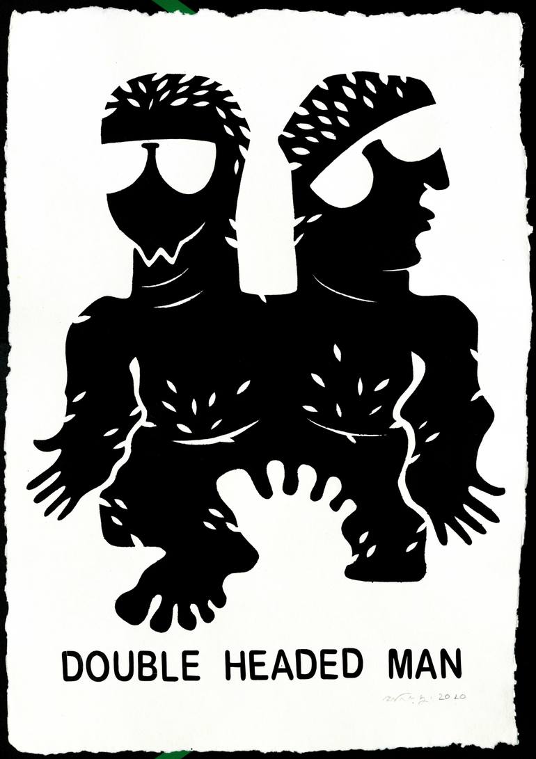 Picture #1, Double Headed Man Drawing by Aniruddha Kar | Saatchi Art