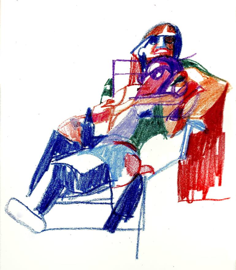 Sunbathers Drawing by Hillel Kagan | Saatchi Art