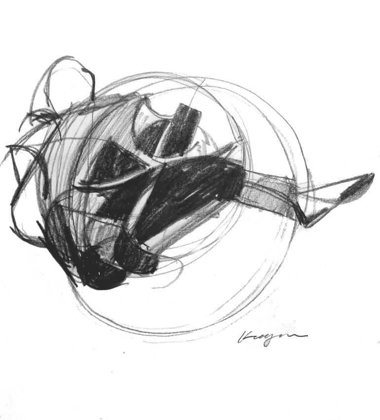 Falling Figure Drawing by Hillel Kagan | Saatchi Art