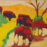 Bison Art Bison Crossing Stream Yellow Hill painting Bertram Poole ...