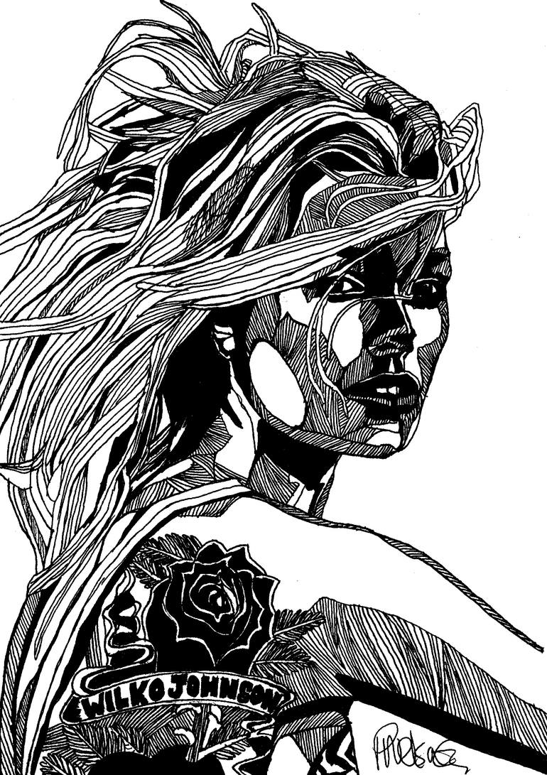 B&W Fashion Illustration - Wilko Johnson Drawing by Paul Nelson-Esch ...