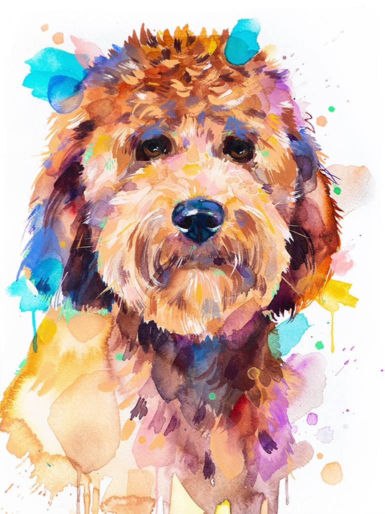 Goldendoodle Painting by Slaveika Aladjova | Saatchi Art