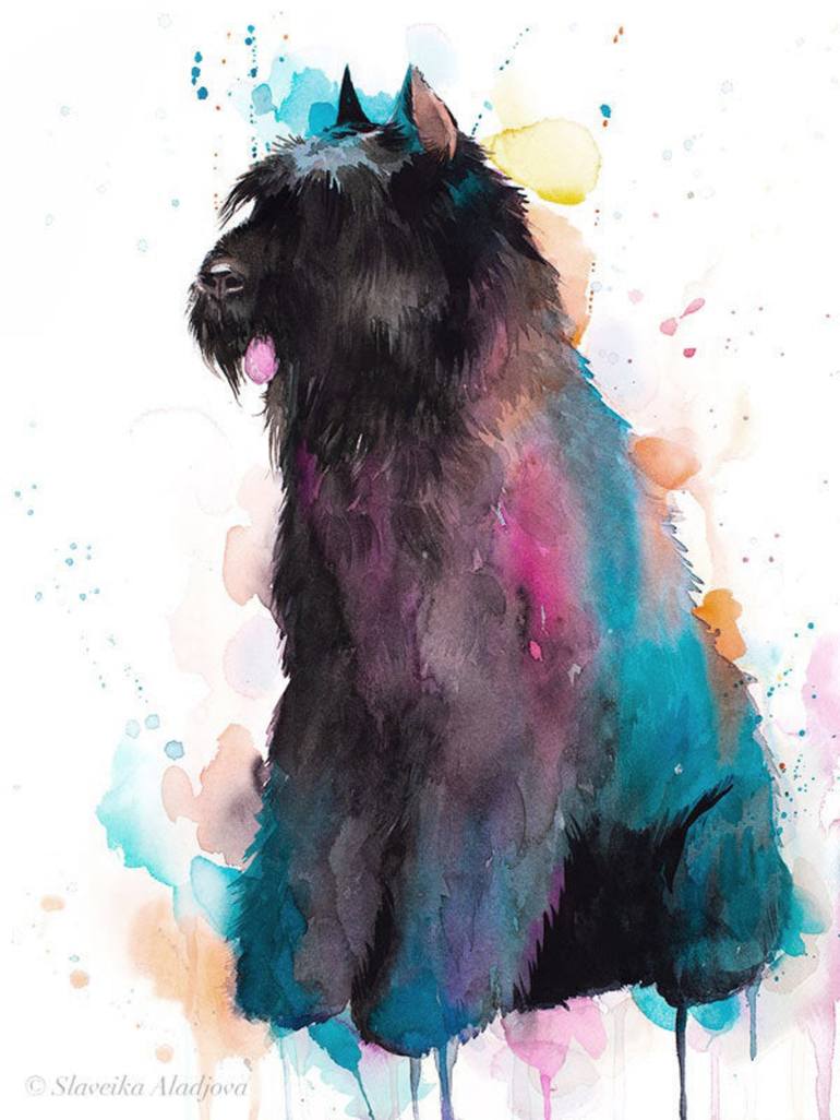 Bouvier des Flandres Painting by Slaveika Aladjova | Saatchi Art