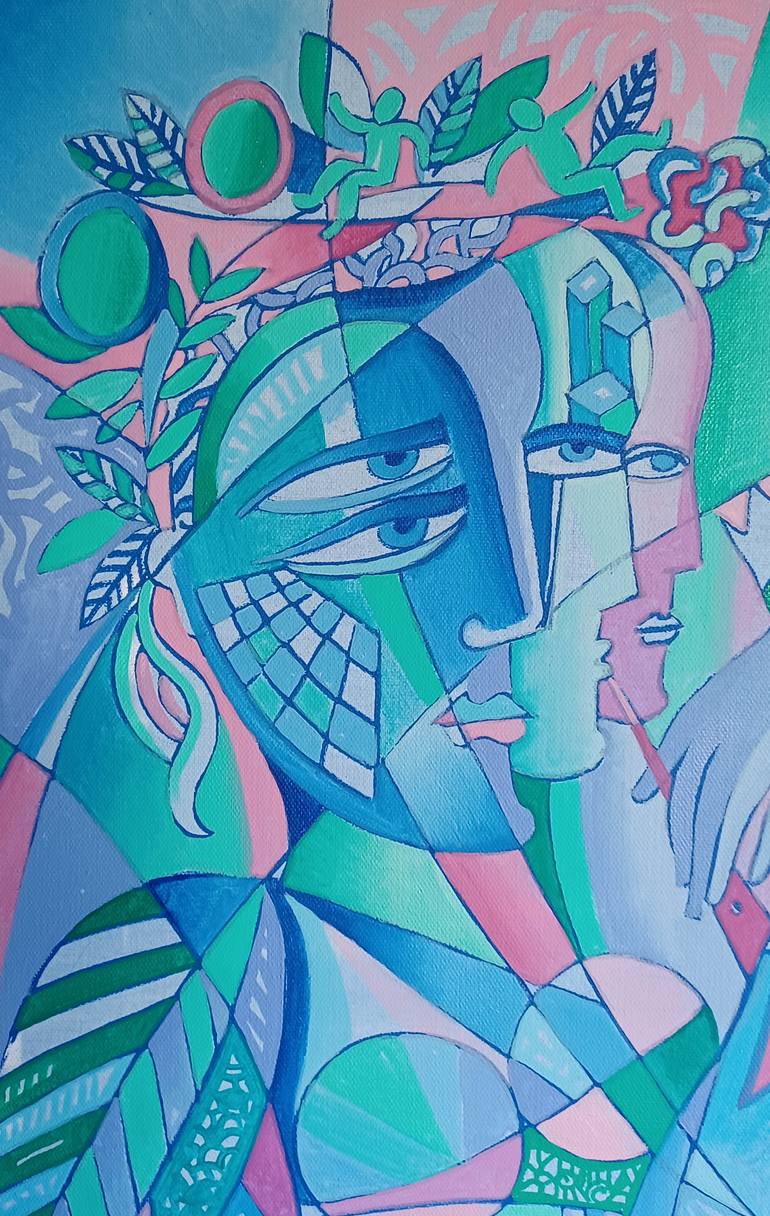 Lovely Convertation Painting by Van Hovak | Saatchi Art