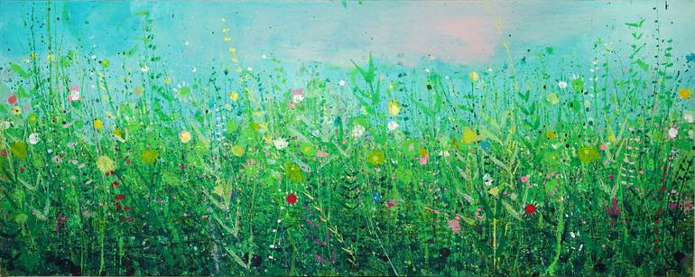 Spring Green Landscape Painting by Sandy Dooley | Saatchi Art