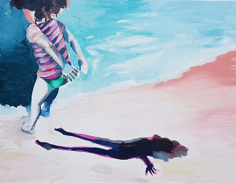Jumping girl Painting by Kasia Gawron | Saatchi Art