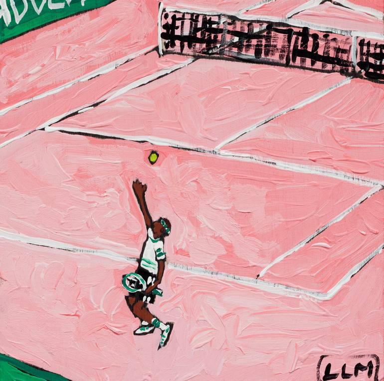 Pink Tennis Court French Open Wimbledon Sports Original Fauvist ...