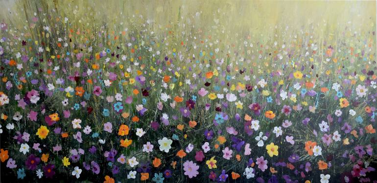 flower field two (SOLD on Saatchi) Painting by Geoff Greene | Saatchi Art