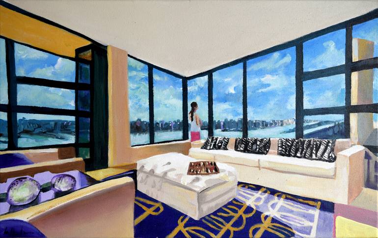 Lonely Little Penthouse #2 Painting by Geoff Greene | Saatchi Art