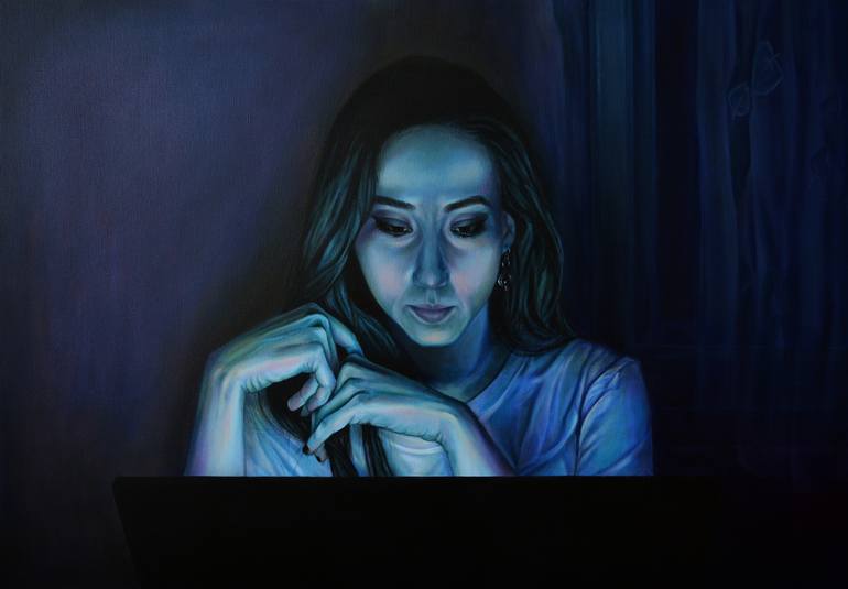 Laptop light 2 Painting by Ivan Milenkovic | Saatchi Art