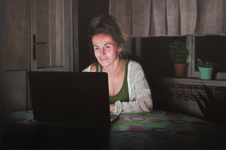 Laptop Light 5 Painting by Ivan Milenkovic | Saatchi Art