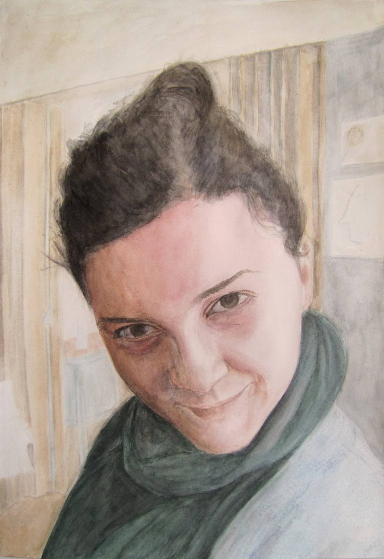 Andrijana in class Painting by Ivan Milenkovic | Saatchi Art