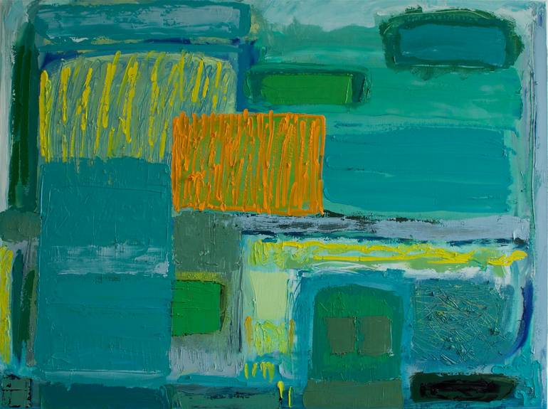 yellow field Painting by Mark Alexander | Saatchi Art