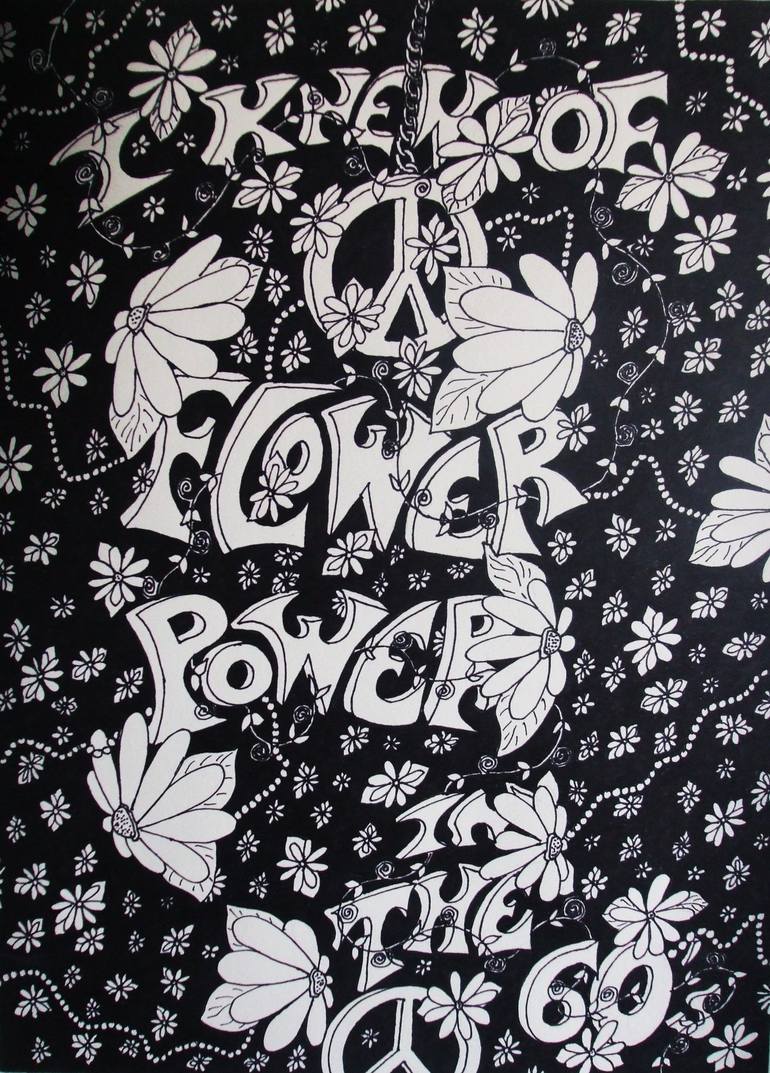Flower Power Drawing by Steve Boisvert | Saatchi Art