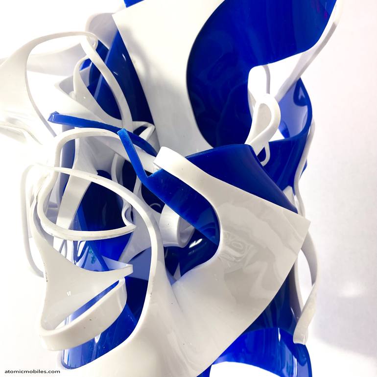Azure Flux Abstract Kinetic 3x Mobile Sculpture | Plexiglass Sculpture ...