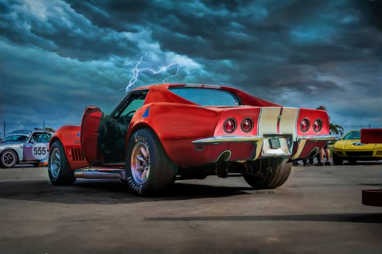 Red Corvette Racing Car Photography by Stuart Row | Saatchi Art