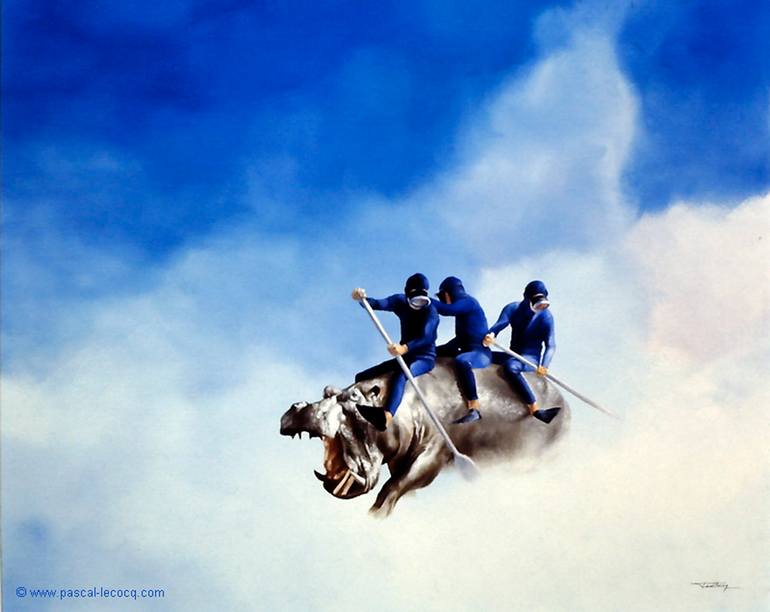 CHEVAL DU FLEUVE- Horse from the river- by Pascal Painting by Lecocq ...