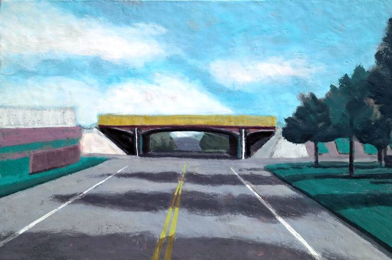 Yellow Overpass Painting by Christopher Beeson | Saatchi Art