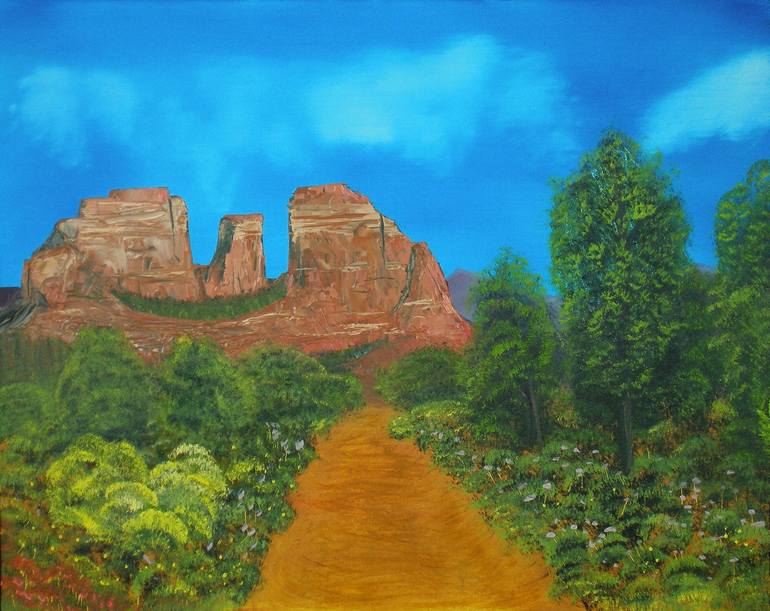 Path to Red Rock Painting by Aaron Thomas | Saatchi Art