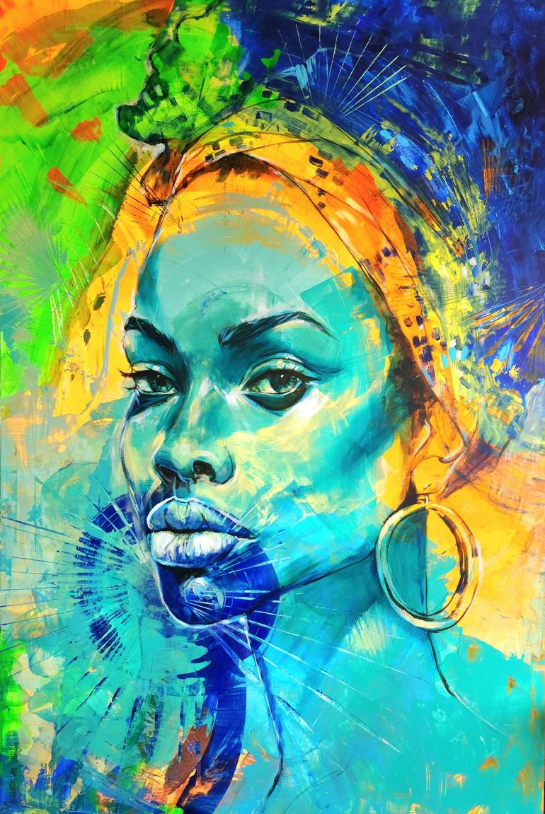 Fabiola - A Haitian Girl Painting by Gerhard van Vuuren | Saatchi Art