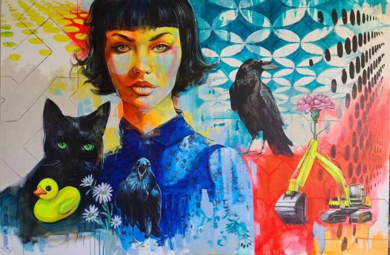 Ravens and Ducks Painting by Gerhard van Vuuren | Saatchi Art