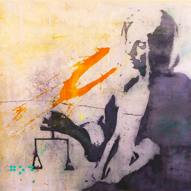 blue escathon 3x3 Painting by david lopez | Saatchi Art