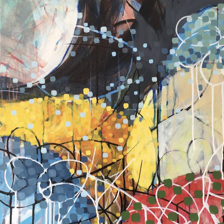 Swimming in the Moonlight Painting by Robert Saunders | Saatchi Art