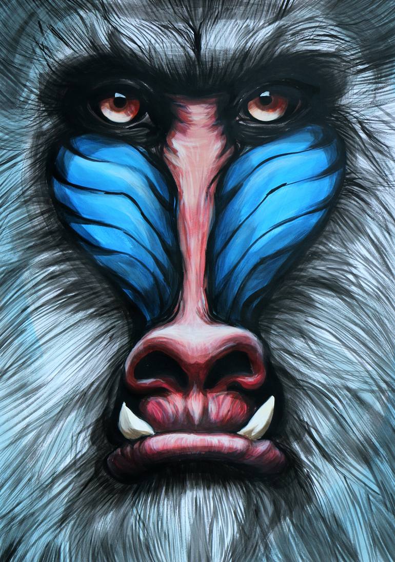 MANDRILL Painting by Jelena Vicentic | Saatchi Art