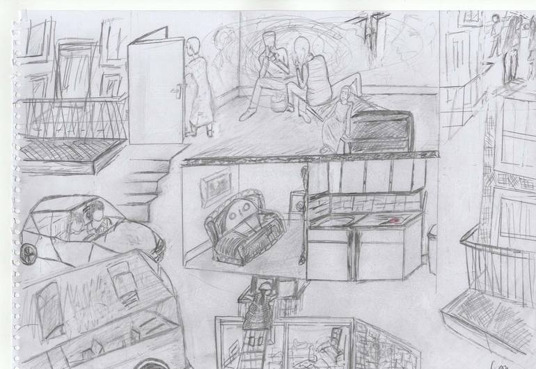 Scene By Scene - A Glasshouse Monologue Drawing by Lavinia De Ayr ...