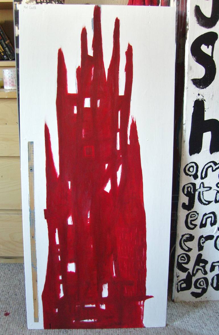 Red Castle Painting by Ekama Noieau | Saatchi Art