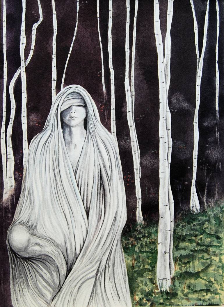 The Woman in White Painting by Ashley Haigh | Saatchi Art