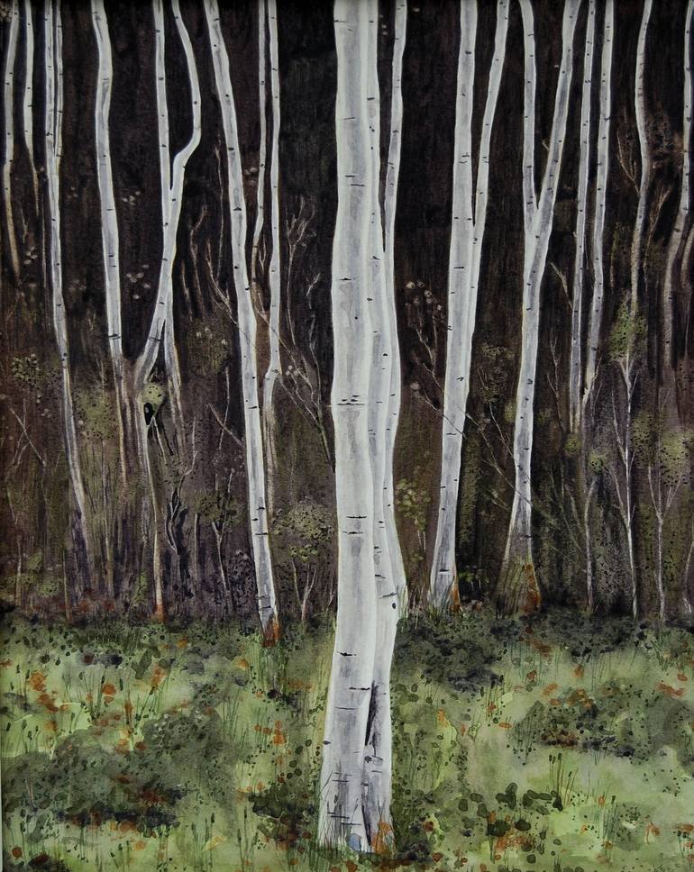 Oh no, not the Birch... Painting by Ashley Haigh | Saatchi Art