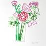 Ranunculus Vase Drawing by Rosha Nutt | Saatchi Art