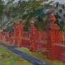 The Brick Fence Painting by Jason Witte | Saatchi Art