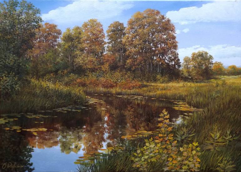 Autumn River Painting by Aurum Arts | Saatchi Art
