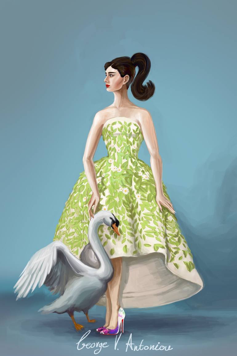 Audrey in ODLR Drawing by George V Antoniou | Saatchi Art