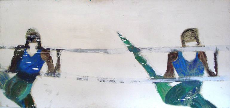 Stretching Dancers Painting by Runhild Roeder | Saatchi Art