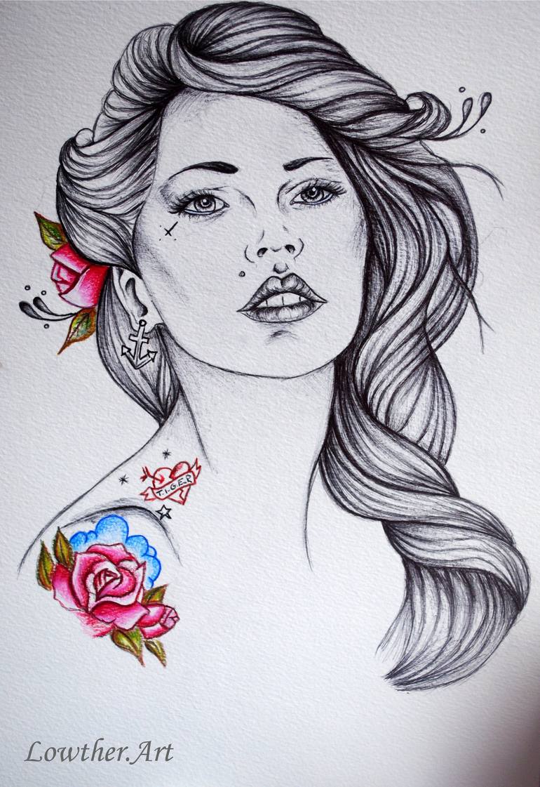 Tattoos Drawing by Tash Lowther | Saatchi Art