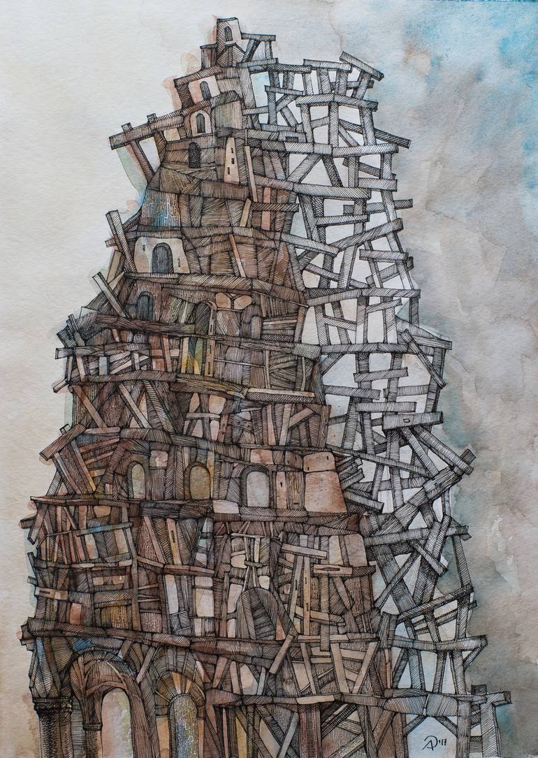 Federaton Tower Drawing by Dmitri Albert | Saatchi Art